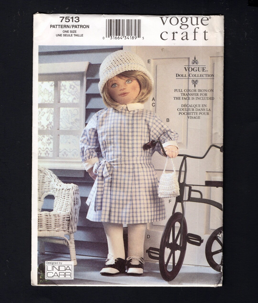 18 Inch JANE 1930s Doll and Clothes, Vogue Sewing Pattern 7513, Color ...