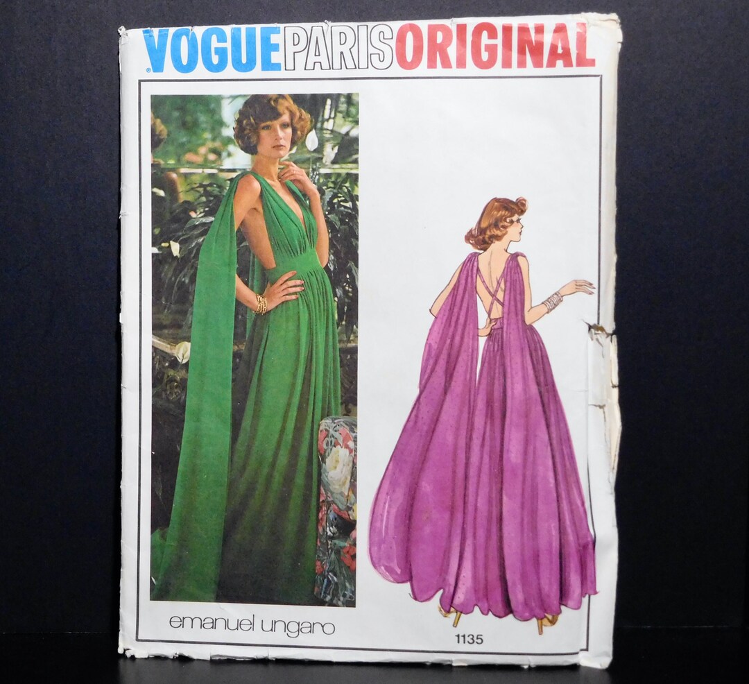 Emanual Ungaro Misses Evening Gown Vogue Sewing Pattern 1135 Size 8 ...