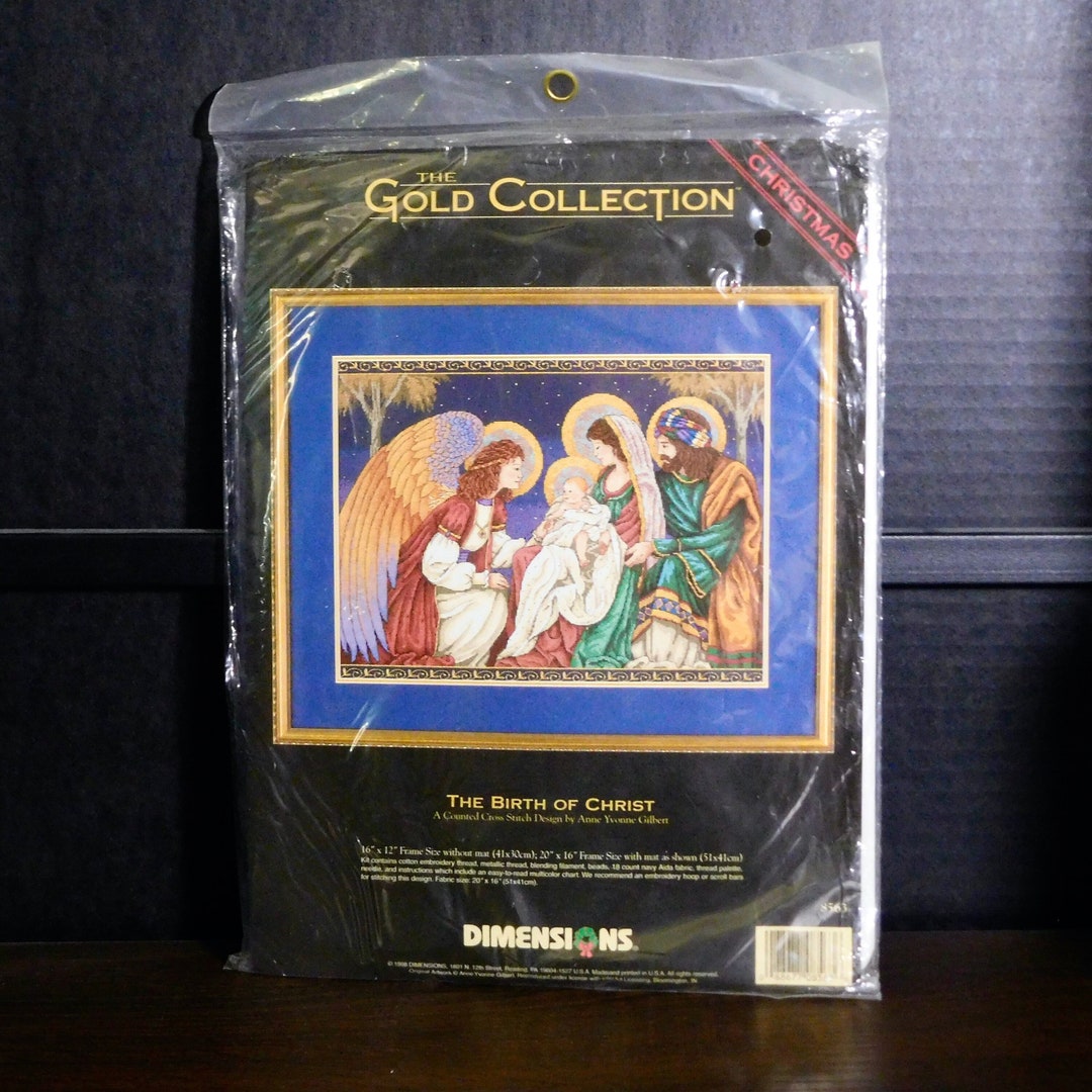 The BIRTH of CHRIST Christmas Dimensions Gold Collection Counted Cross ...