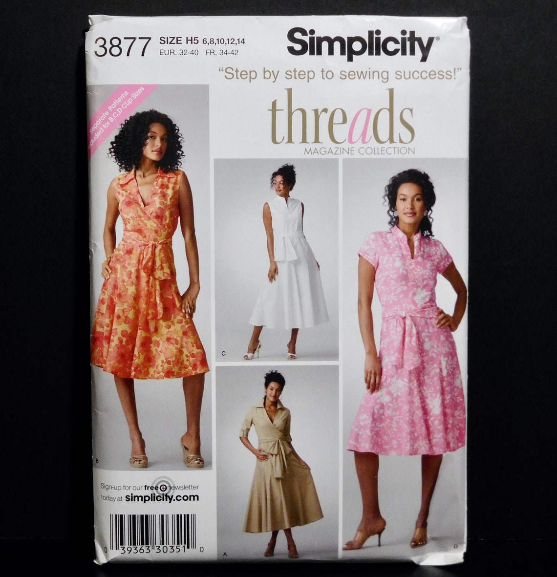 Misses Fit and Flare Dresses Tie Belt Simplicity Pattern 3877 - Etsy