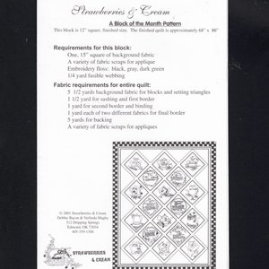 JUNE Quilt Block Pattern 4006, Tea With Strawberries and Cream Quilt ...