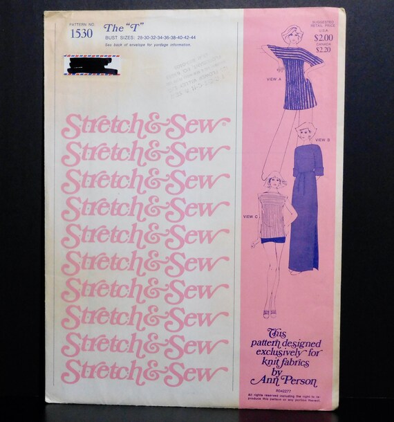 Stretch & Sew Ann Person Sewing Pattern 1530 the t | Etsy