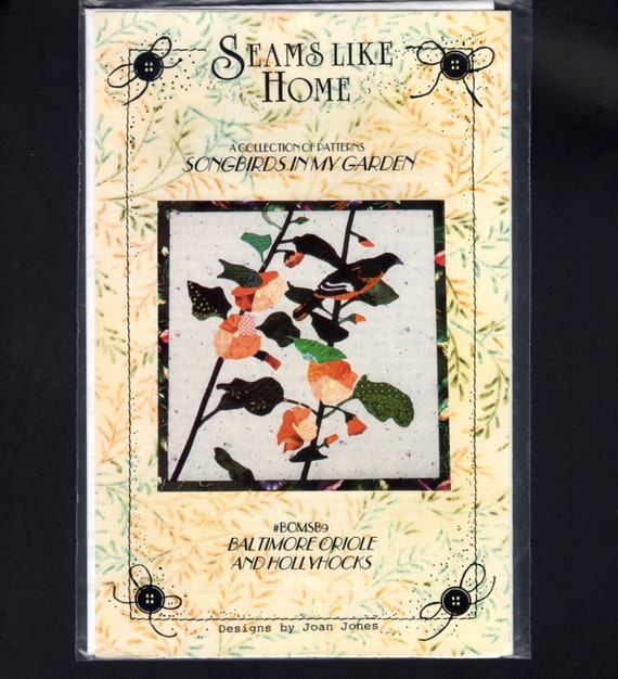 Songbirds in My Garden Quilt Block Pattern BOMSB9 Baltimore - Etsy
