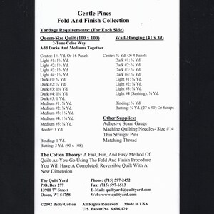 Gentle Pines Reversible Quilt Pattern QY28, Queen or Wall Size, the ...