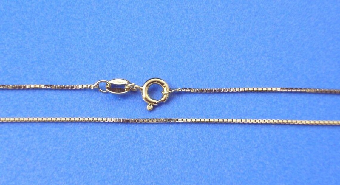 20 Inch Yellow Gold Vermeil 0.9mm Box Necklace Chain Jewelry - Etsy