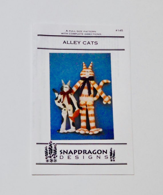 Plushie Stuffie Pattern Alley Cats UNCUT 1994 Snapdragon | Etsy