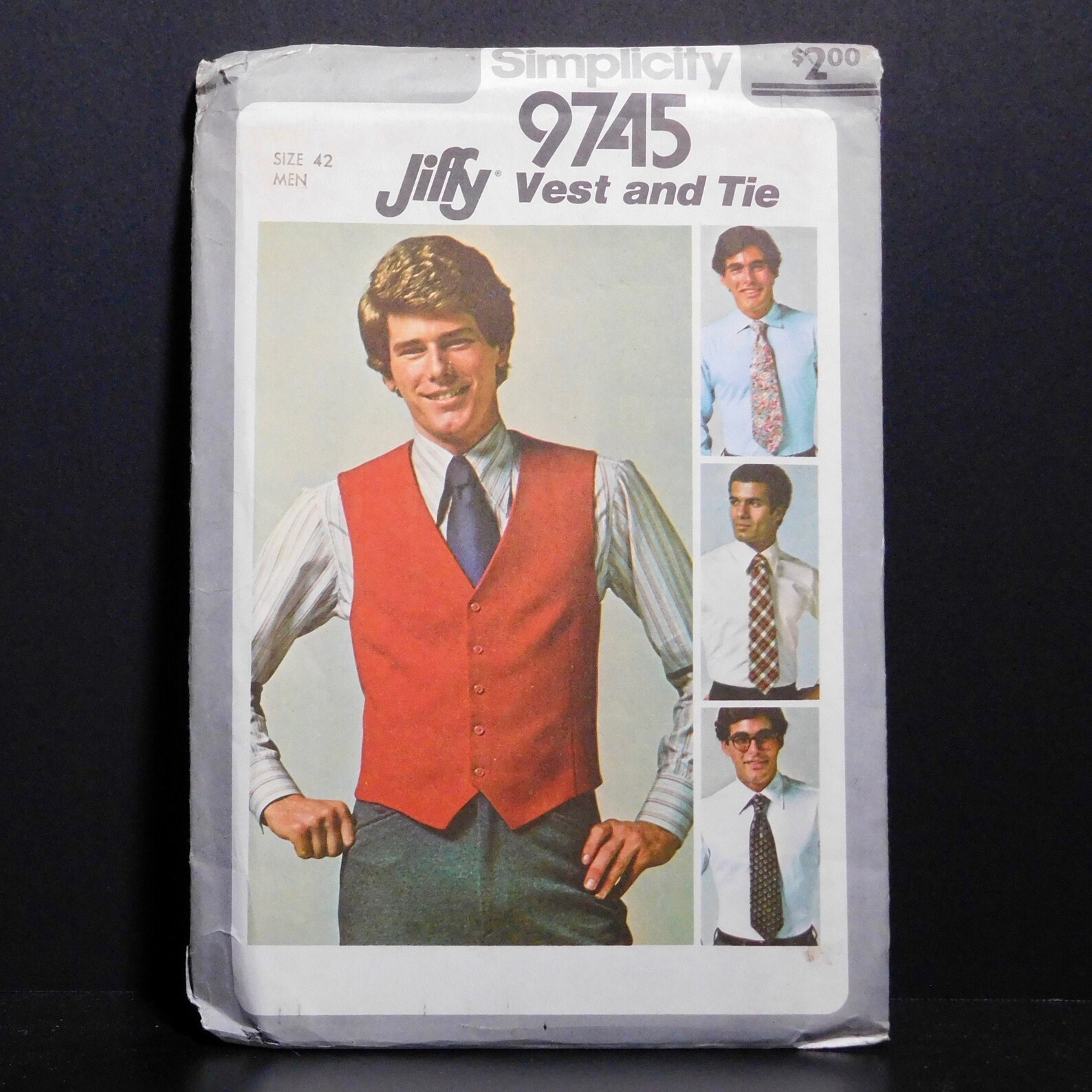 Men's Vest and Tie Jiffy Pattern Simplicity 9745 Size 42 - Etsy