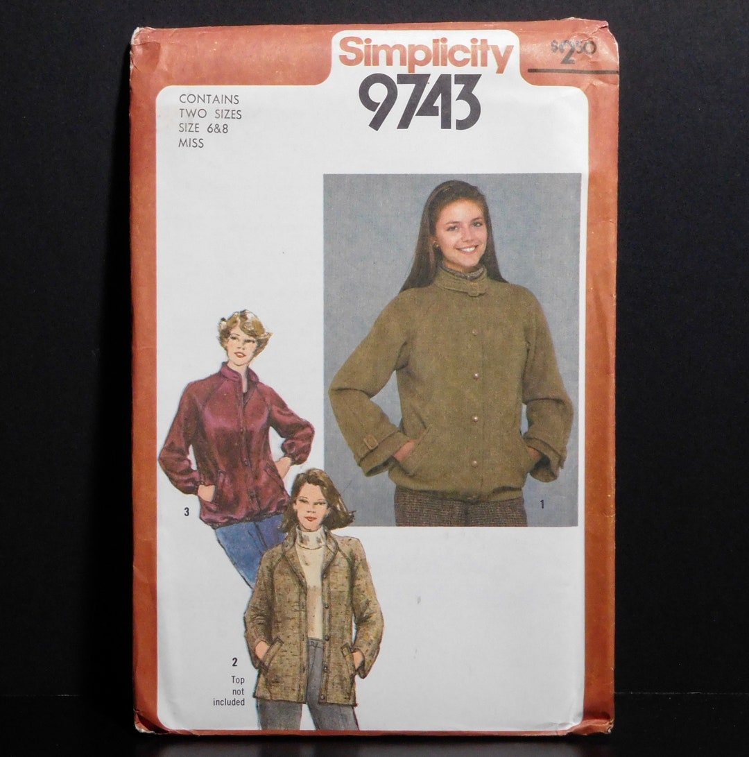 Misses Unlined Jacket Simplicity Pattern 9743 UNCUT Vintage 1980 - Etsy
