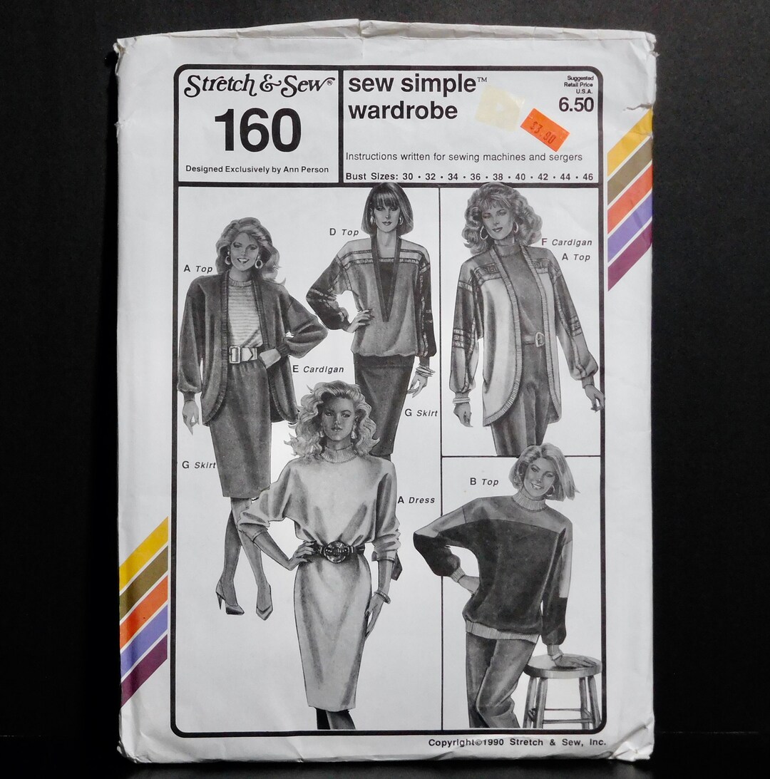 Stretch & Sew Ann Person Sewing Pattern 160 Sew Simple Wardrobe Bust ...