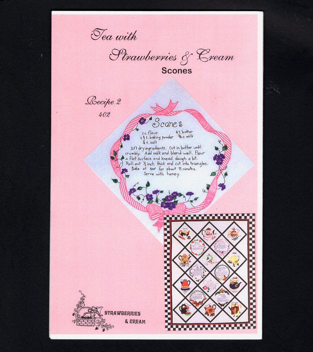 SCONES Quilt Block Pattern 402, Tea With Strawberries and Cream Quilt ...