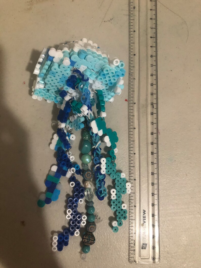 Jellyfish Hanging Decoration Perler Decoration House Decoration 3D ...