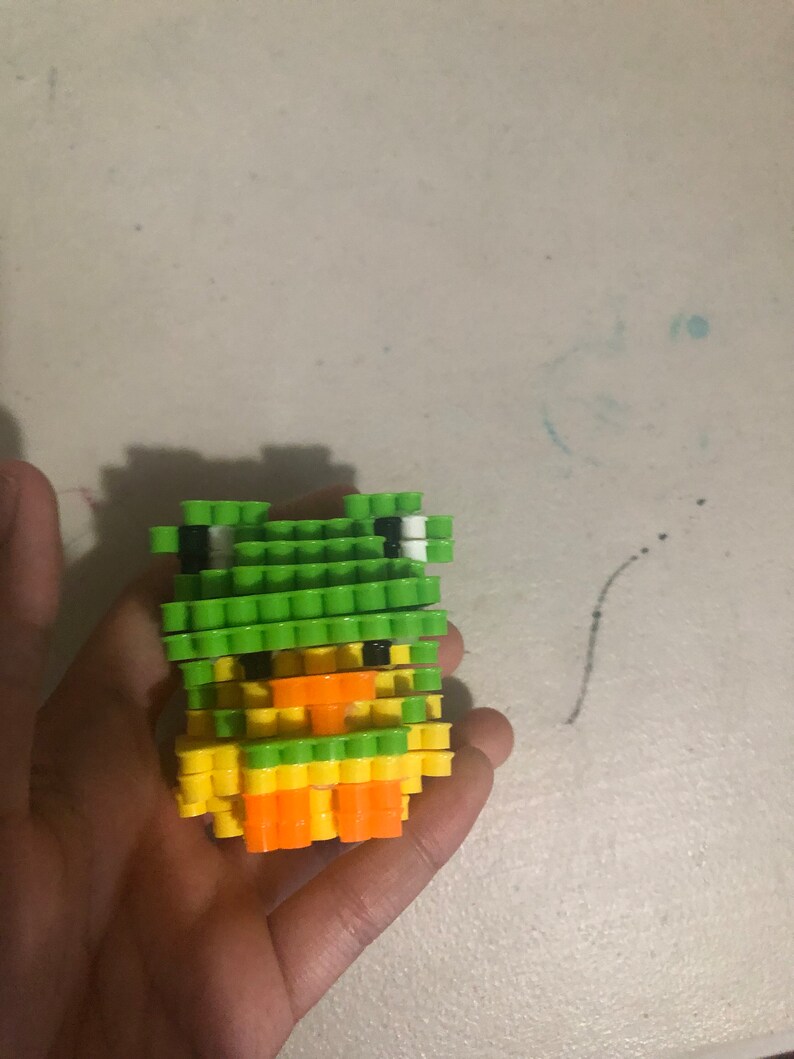 Perler Frog Wearing Frog Hat 3D Decoration Charm - Etsy