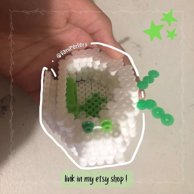 White TV Heart 3D Perler Beads (actually Figure) - Etsy