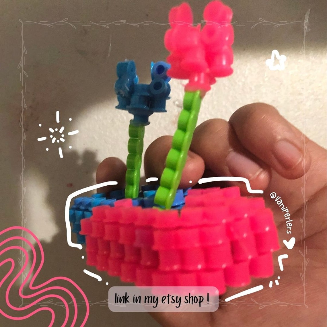 Blue Pink Tulips Perler - Etsy