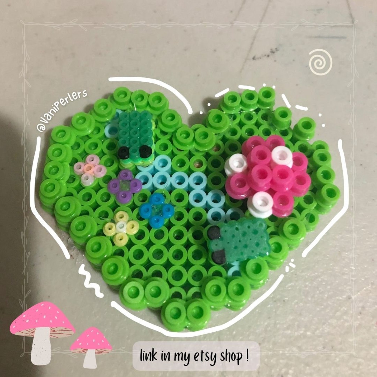 Cottage Core Frog Trinket Jewlery Perler Tray 3D - Etsy