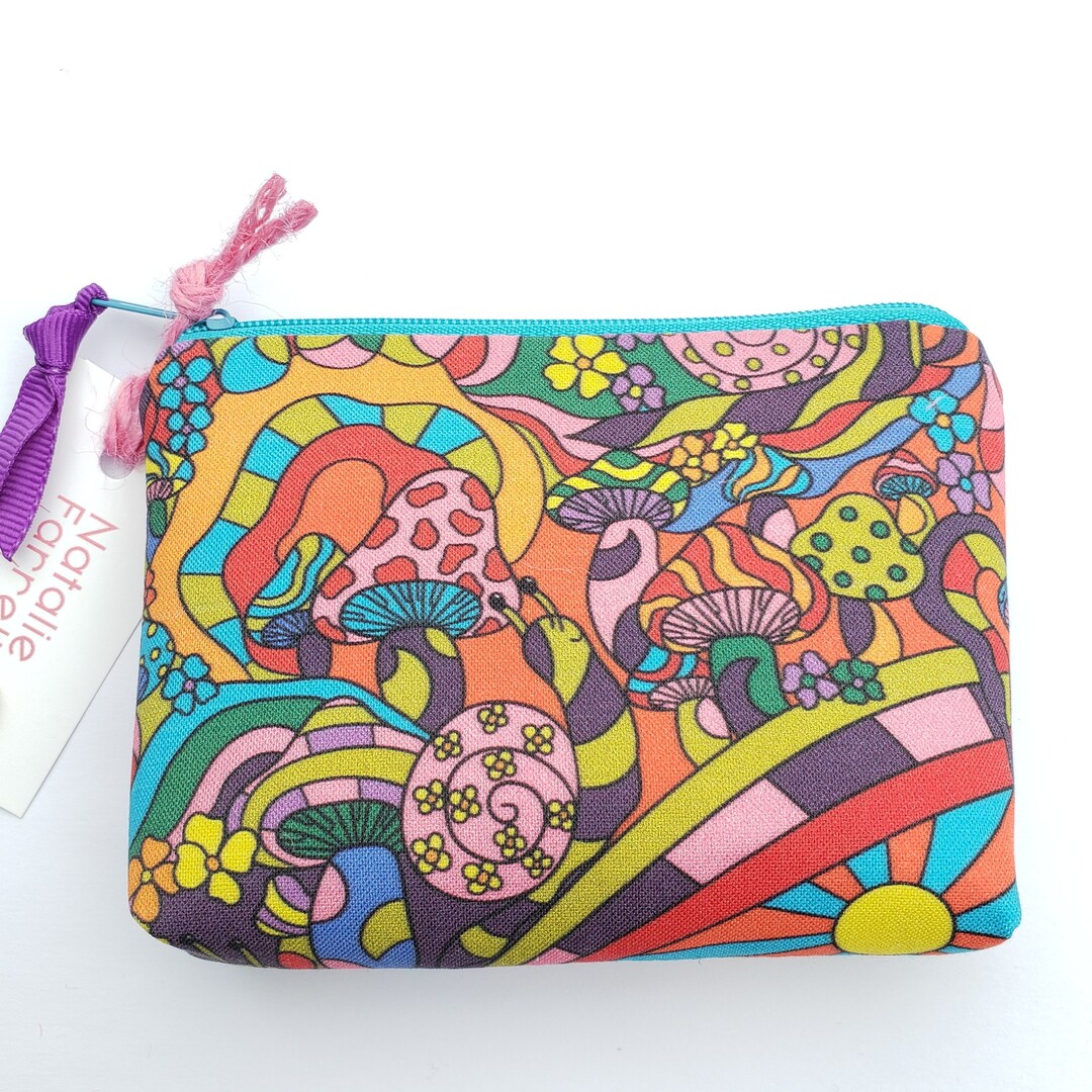 Toadstool and Snail Print Fabric Coin Purse - Etsy