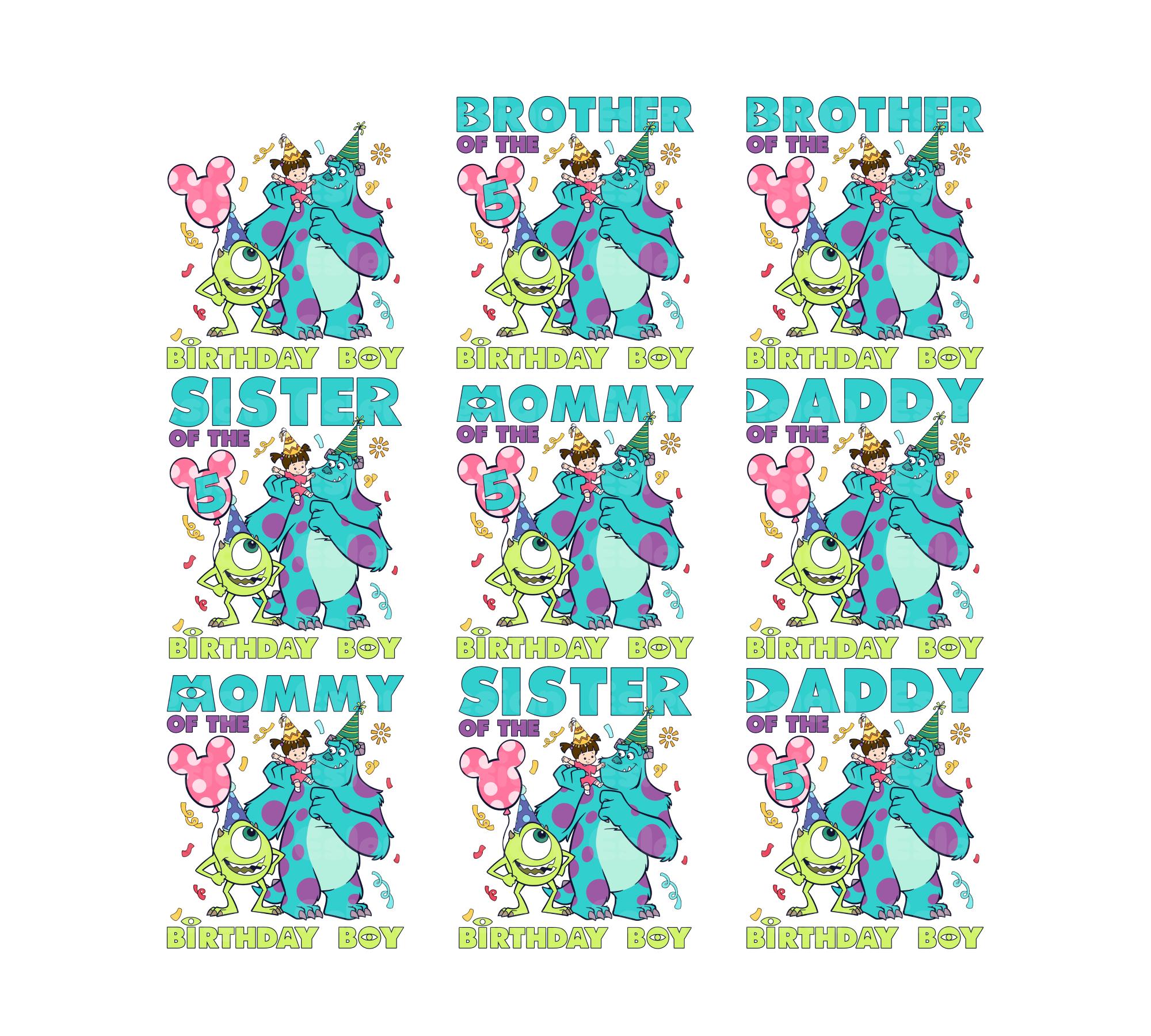 Birthday Boy Monster PNG Bundle, Custom Name Age (digital Download) - Etsy