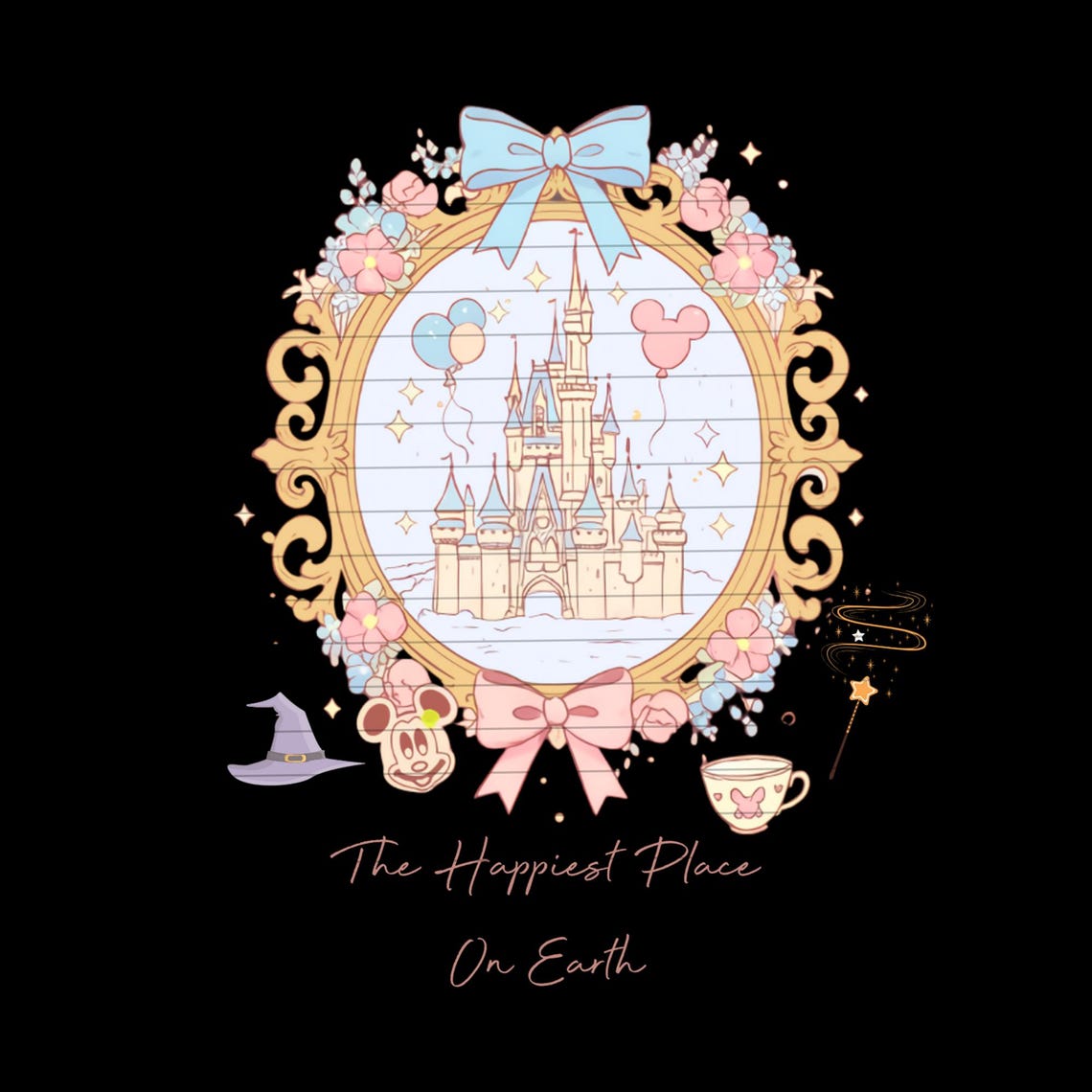 Castle Frame PNG, Coquette Bow Png, Magical Castle Ribbon Png, Family ...