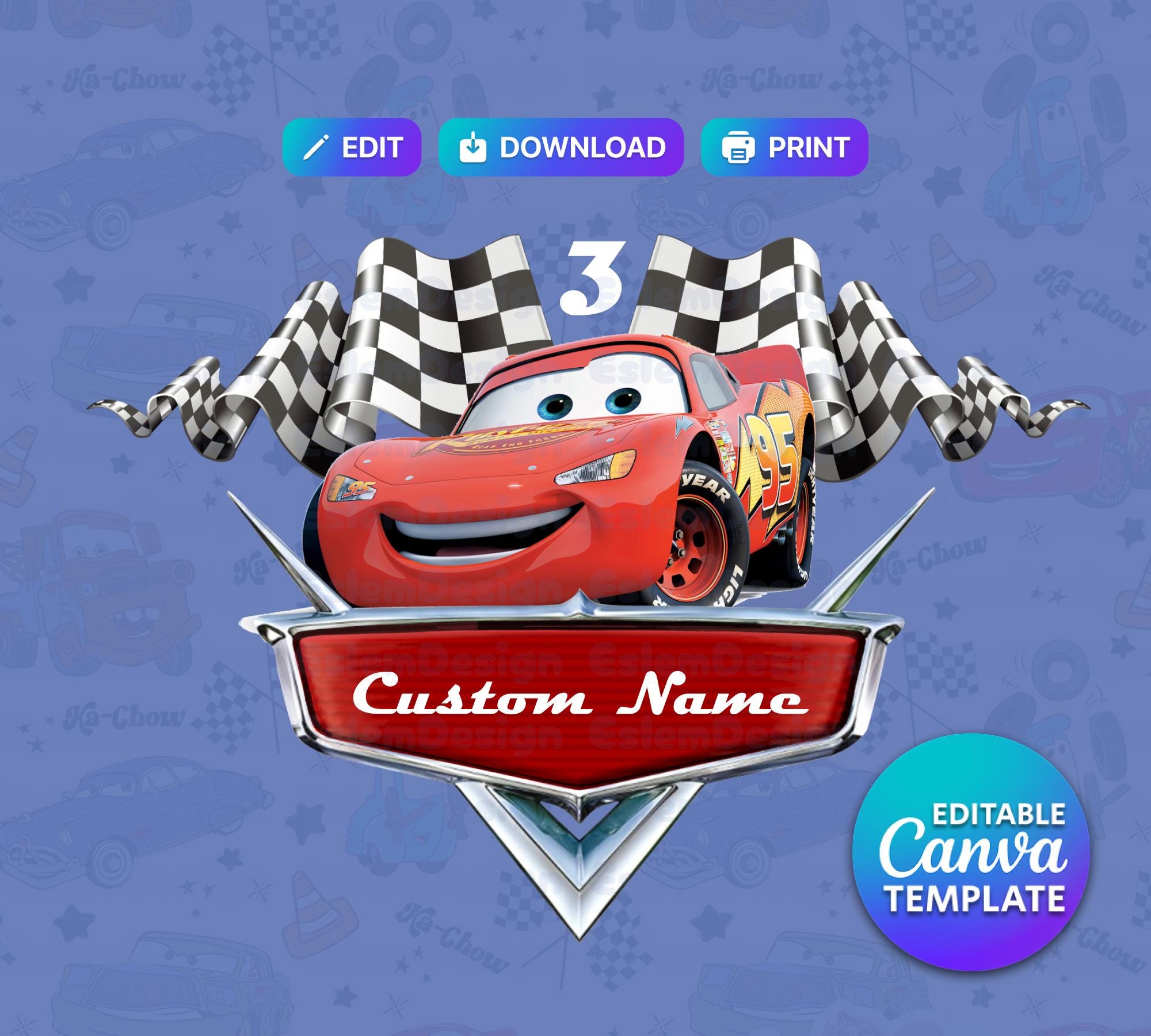 Personalized Cars Custom PNG-SVG Logo, Cars Original Birthday ...