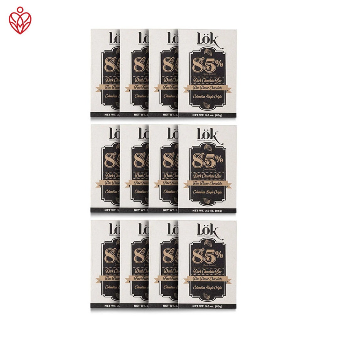 Lok Dark Chocolate Bar 85% Cacao Fair Trade, Non-gmo, Kosher, Gluten ...