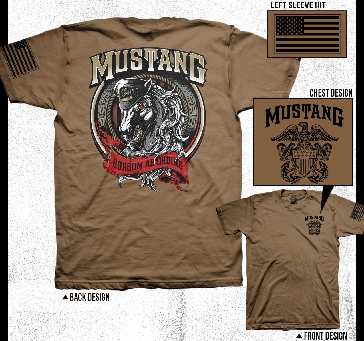 The Mustang Navy LDO / CWO Custom Shirt 3 Colors Sizes S M L XL 2XL 3XL ...