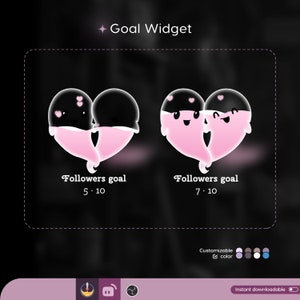 Cute Love Ghost Liquid Filling Goal Widget is Fully Customisable for ...