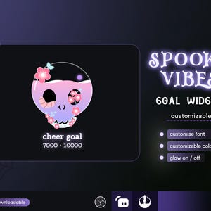 Spooky Pastel Color Skull Ghost Combo Liquid Filling Goal Widget is ...