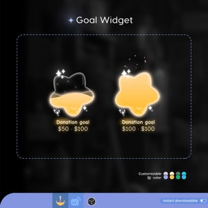 Twitch Liquid Goal Bar Widget - Vtuber Asset - Star Alerts Streamlabs ...