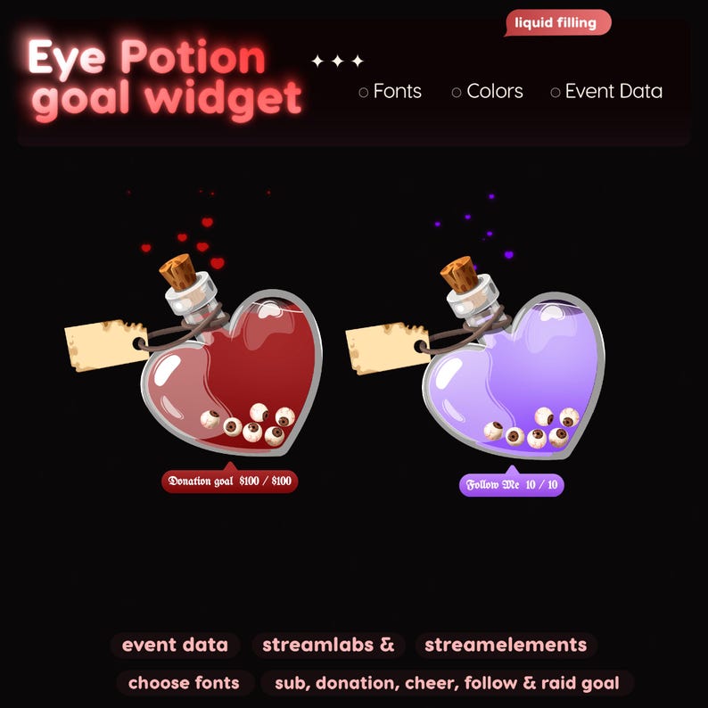 Eye Potion Goal Widget | Twitch Streamlabs Streamelements Halloween ...