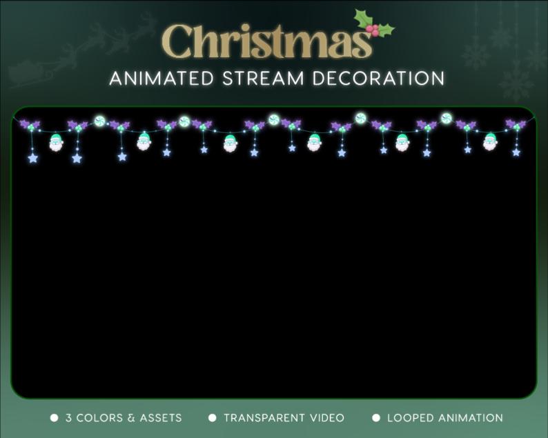 Christmas Tree Stream Decoration | Twitch OBS Animated Santa Snow ...