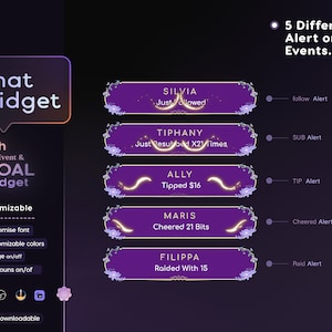 Floral Purple Chat Widget: Mystical Stream Overlay (streamelements) - Etsy