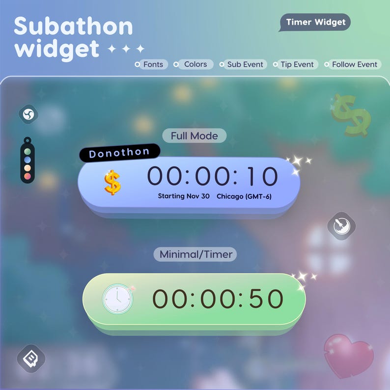 Megathon Timer Widget for Streamelements | Subathon and Donothon ...