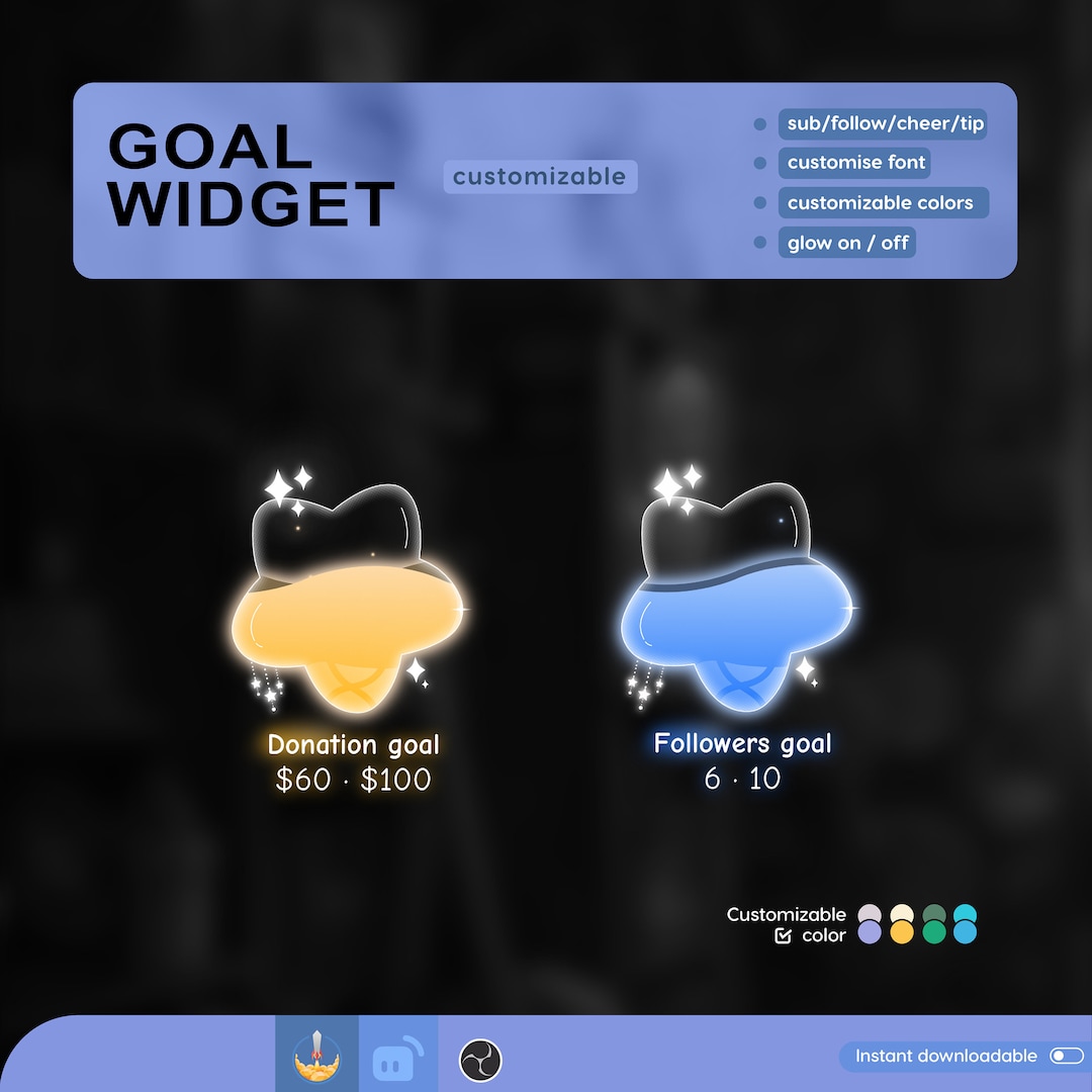 Twitch Liquid Goal Bar Widget - Vtuber Asset - Star Alerts Streamlabs ...