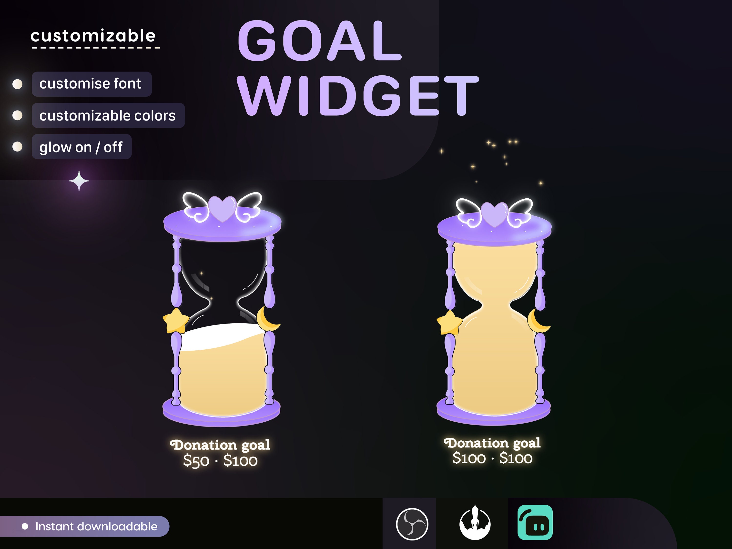 Cute Sand Timer Liquid Filling Goal Widget is Fully Customisable for ...