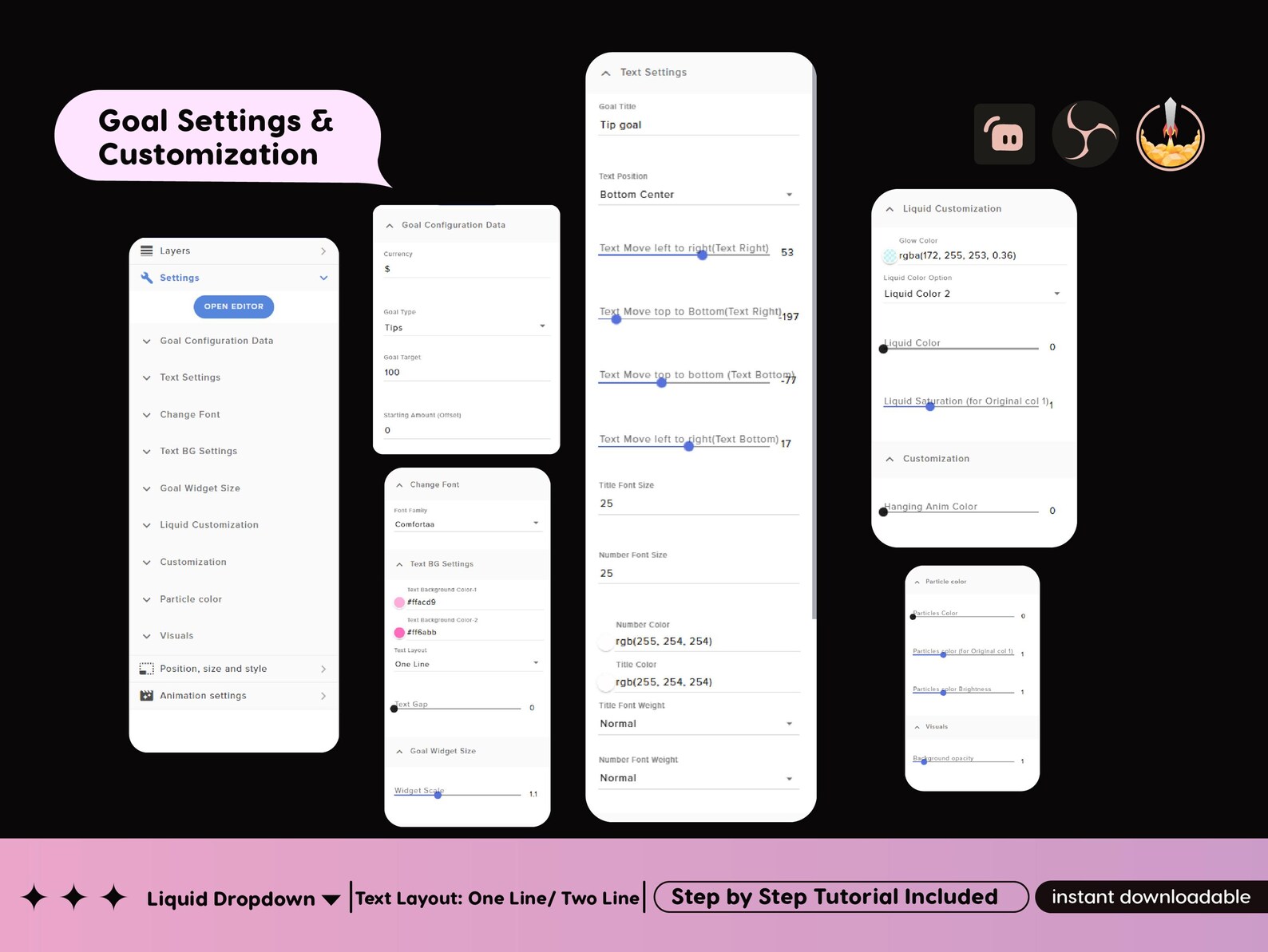 Twitch Liquid Combo Goal Widget - Vtuber Asset - Alerts Streamlabs and ...