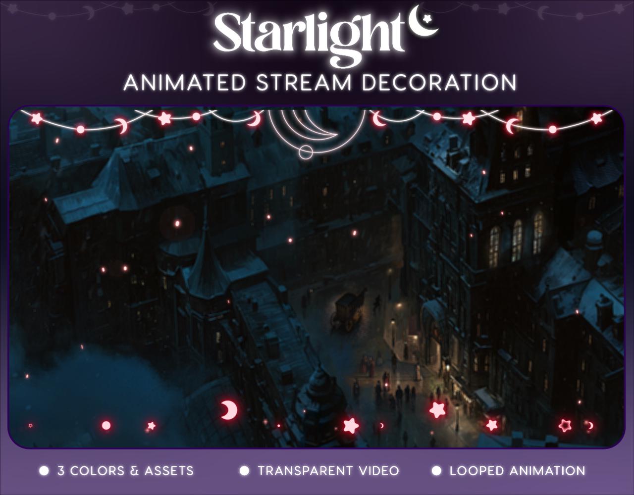 Starlight Animated Stream Decoration | Twitch OBS Celestial Overlay ...