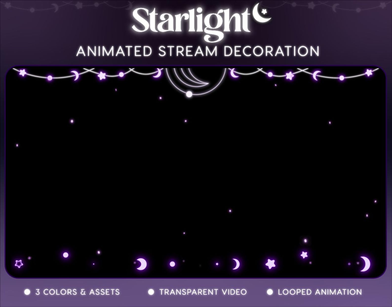 Starlight Animated Stream Decoration | Twitch OBS Celestial Overlay ...