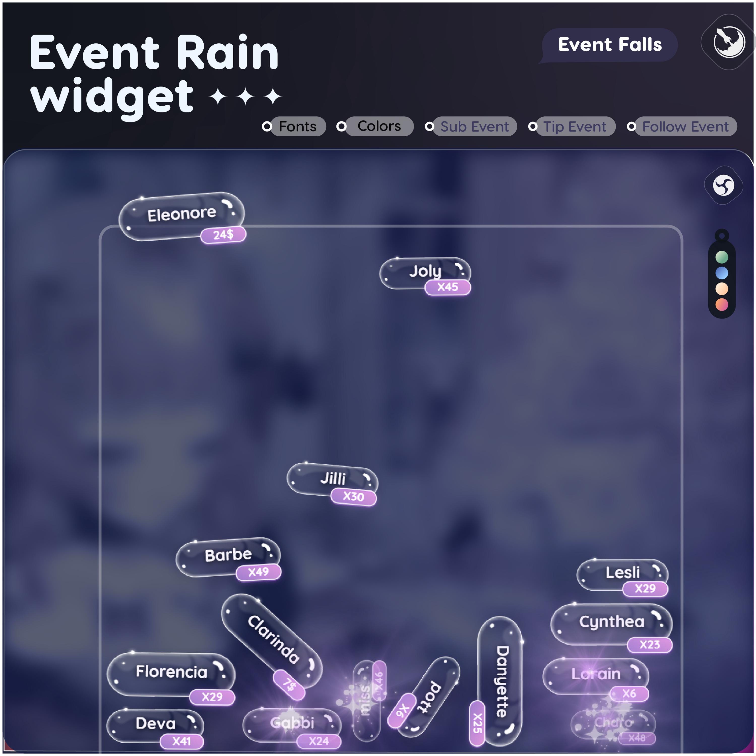 Animated Sub Event Rain Widget for Twitch Streamers (digital Download ...