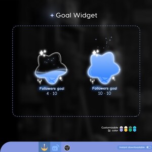 Twitch Liquid Goal Bar Widget - Vtuber Asset - Star Alerts Streamlabs ...