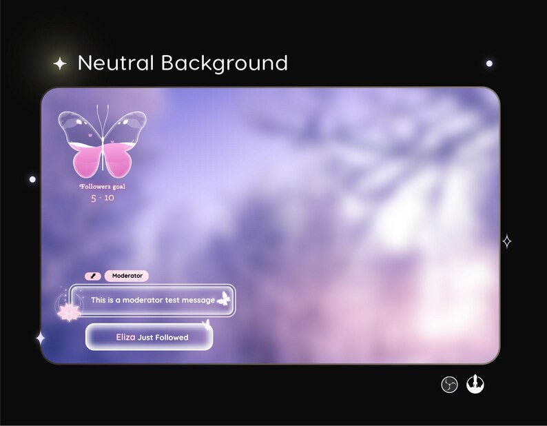 Lotus Butterfly Chat Widget | Twitch Streamelements Animated Glass Chat ...