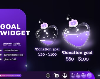 Celestial Moon Cute Liquid Filling Goal Widget is Fully Customisable ...