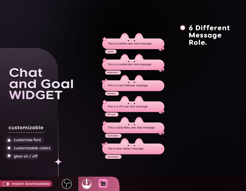 Cute Bunny Chat & Liquid Filling Goal Widget is Fully Customisable for ...