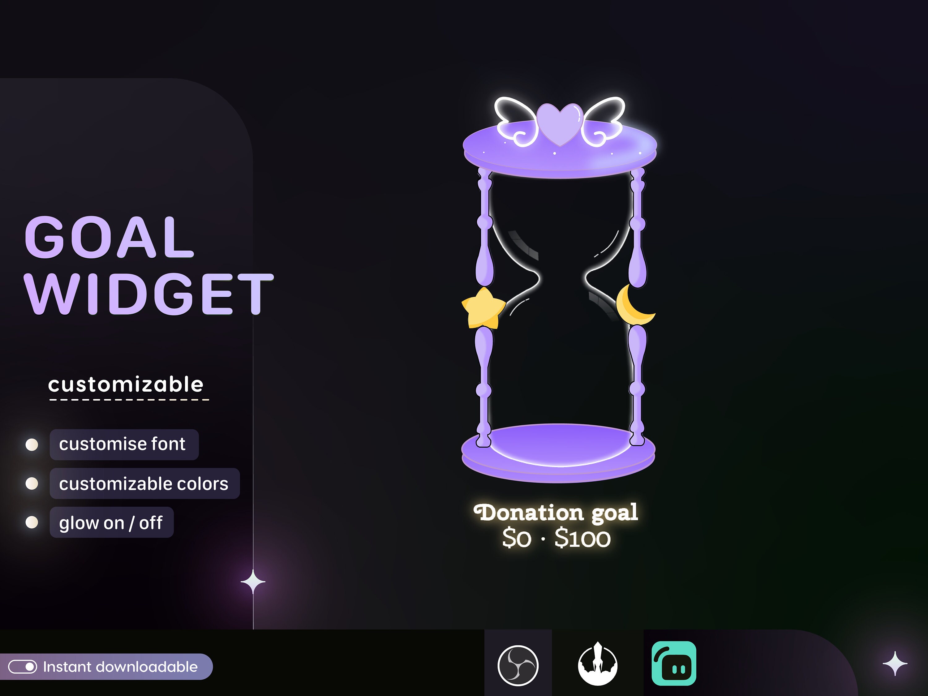 Cute Sand Timer Liquid Filling Goal Widget is Fully Customisable for ...