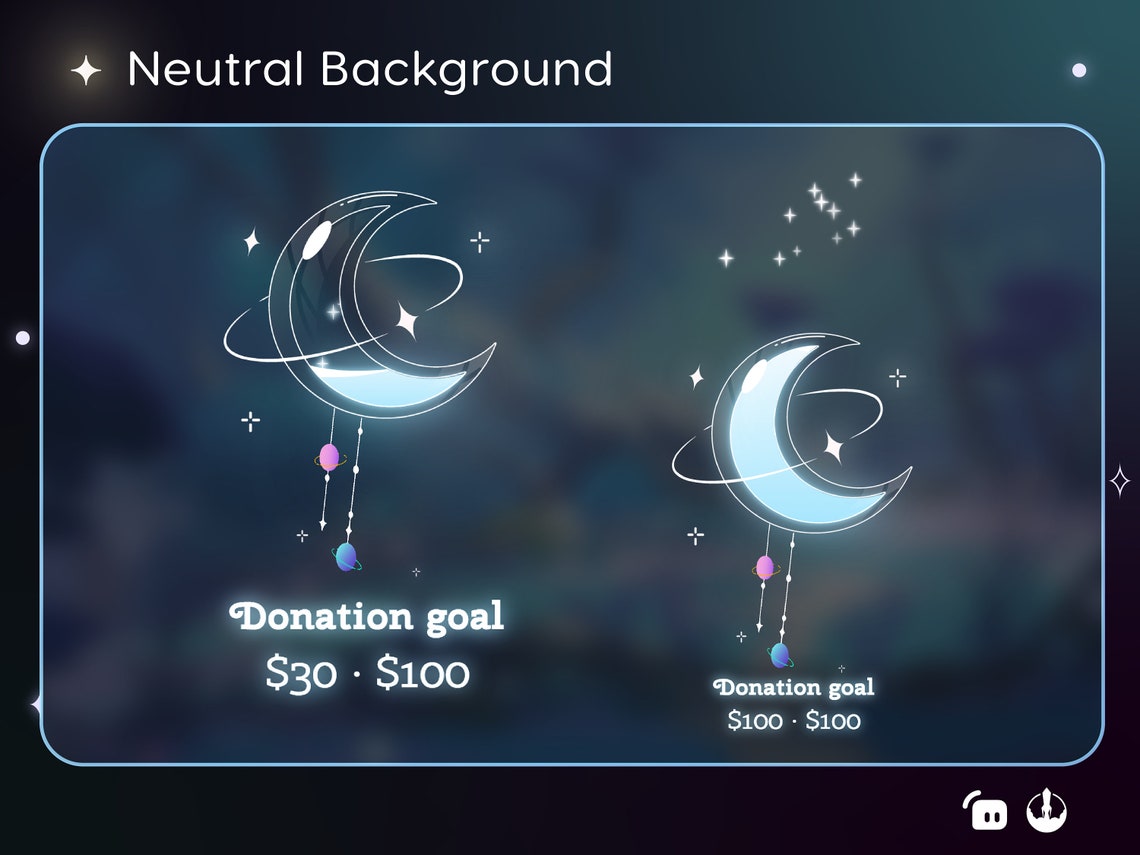 Celestial Moon Cute Liquid Filling Goal Widget is Fully Customisable ...