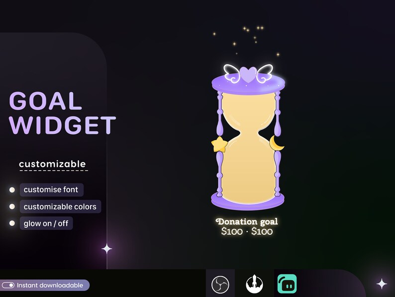 Cute Sand Timer Liquid Filling Goal Widget is Fully Customisable for ...