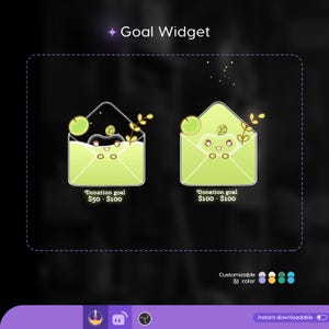 Envelope Liquid Filling Goal Widget is Fully Customisable for Twitch Streamlabs, Tiktok Studio ...