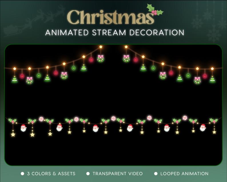 Christmas Tree Stream Decoration | Twitch OBS Animated Santa Snow ...