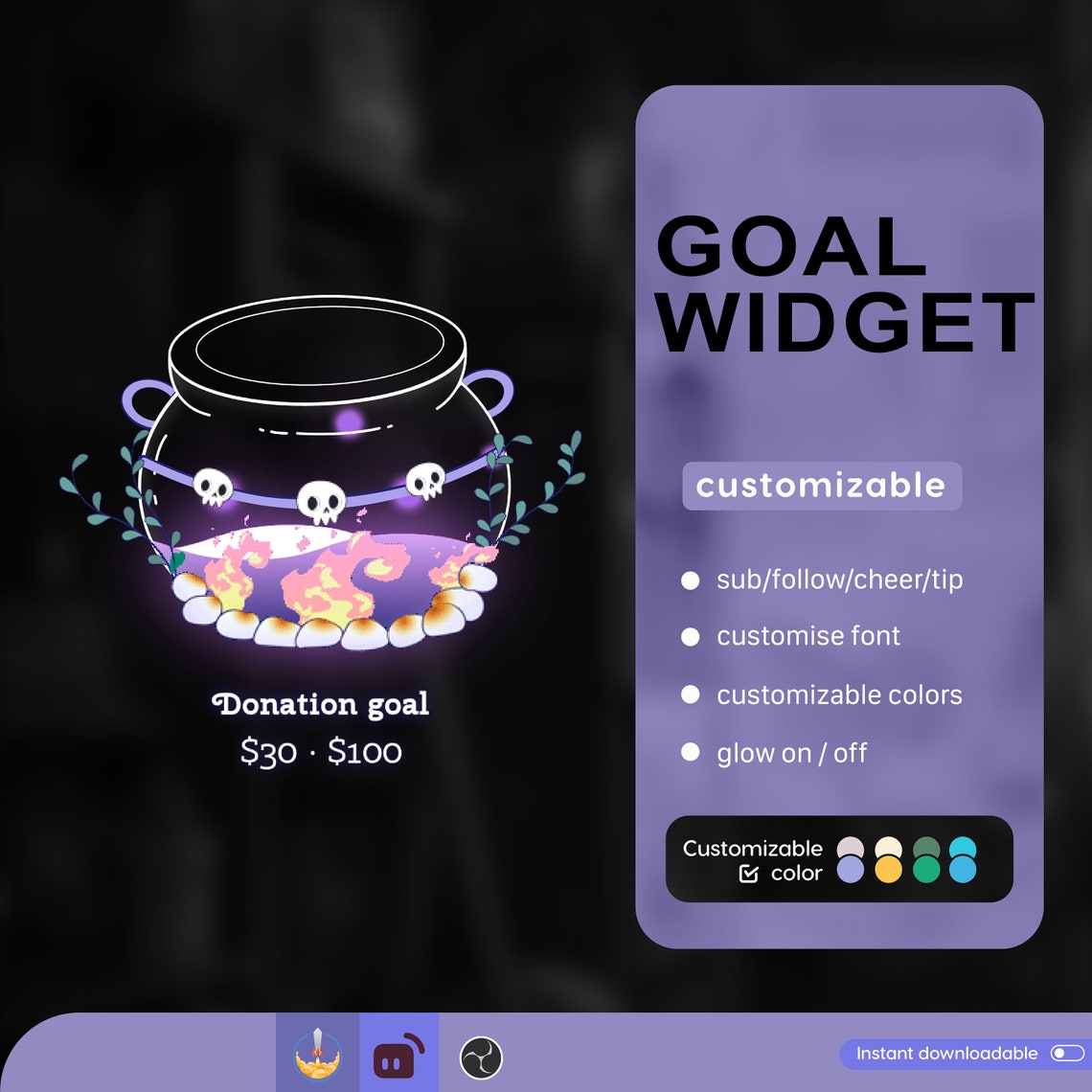 El widget de objetivo de llenado de líquido de Spooky Cauldron es ...