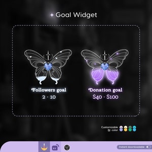 Diamond Butterfly Liquid Filling Goal Widget for Twitch Streamlabs ...