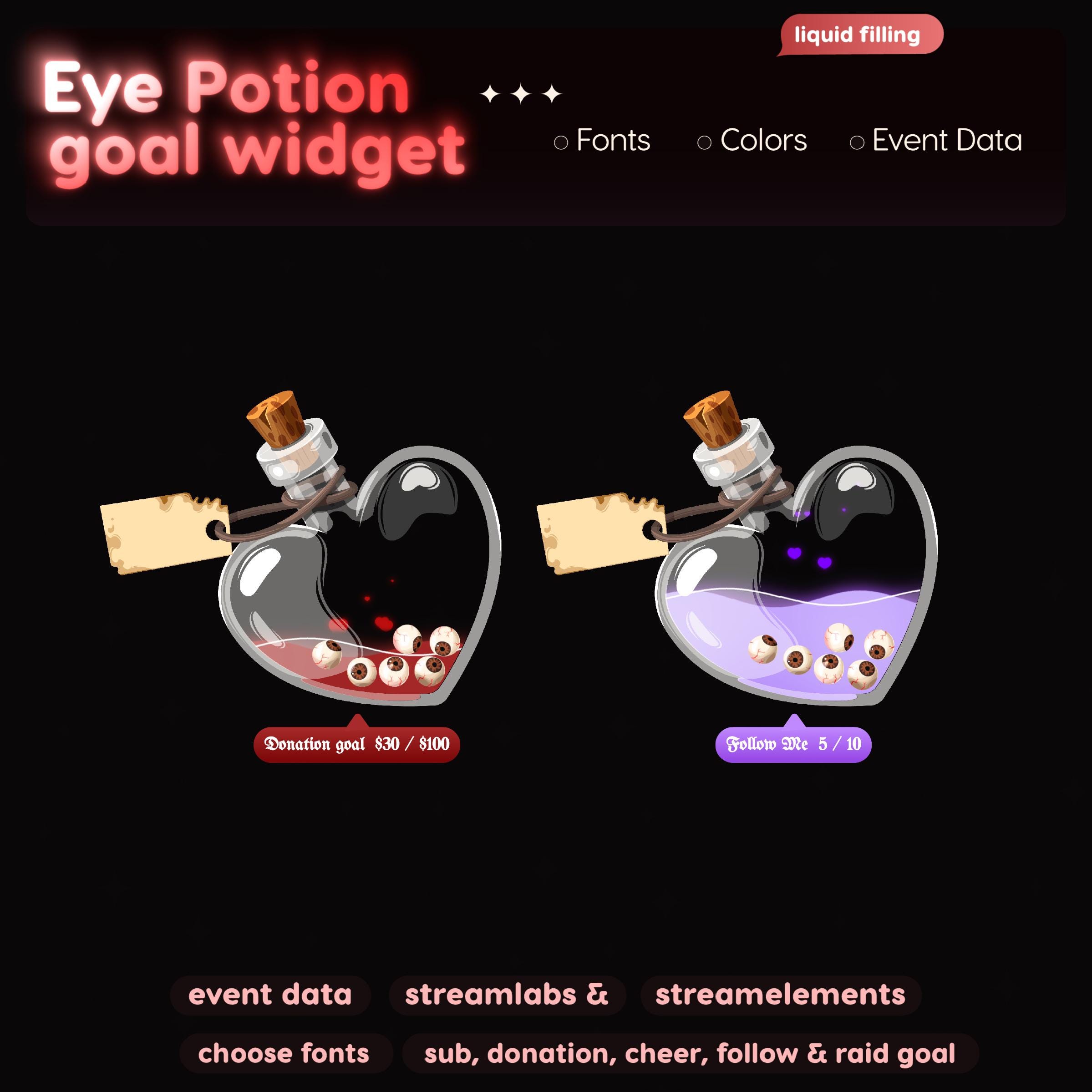 Eye Potion Goal Widget | Twitch Streamlabs Streamelements Halloween ...